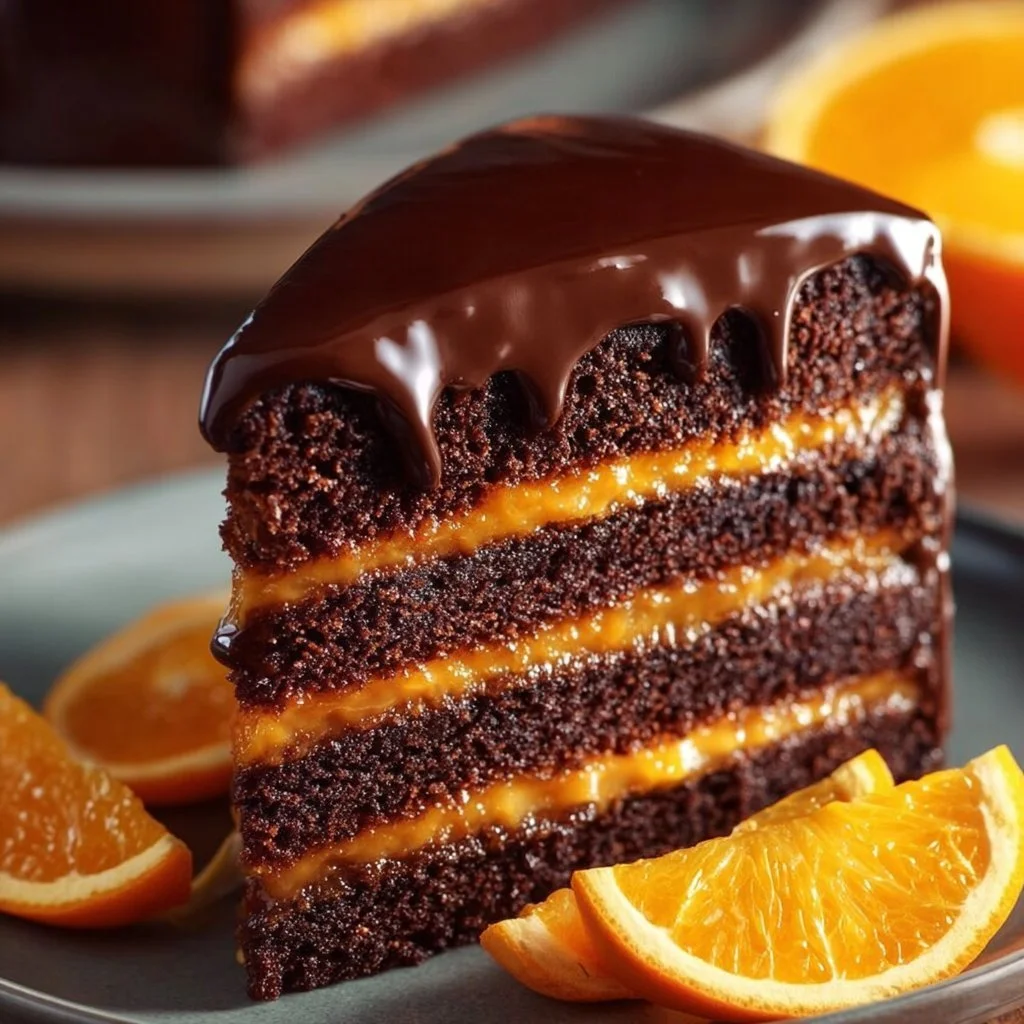 Chocolate Orange Layer Cake with Ganache